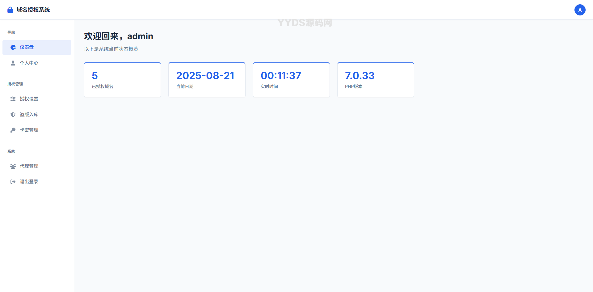 PHP域名授权验证系统开源版 v1.2-YYDS源码网